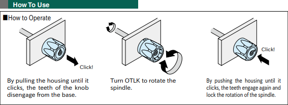 One touch locking knobs