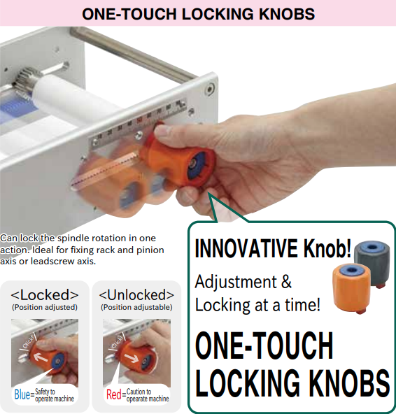 One touch locking knobs