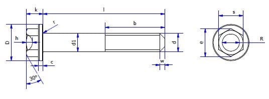 DIN 9621 / ISO 1655 Stainless steel : Hexagon bolt with washer - HHBW.BP
