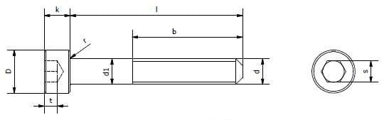 DIN 912 / ISO 4762 / UNI 5931 Nickel : Hexagon socket head bolt - HSHB.NI
