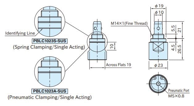 Pneumatic Ball Locking Clamp (Spring Clamping/Single Acting ...
