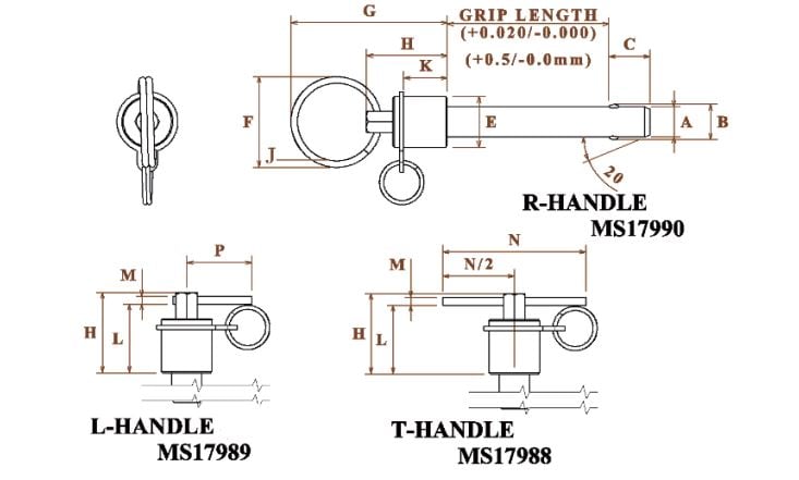 Push Button 4113C12T77 : Metric Double Acting T Push Button